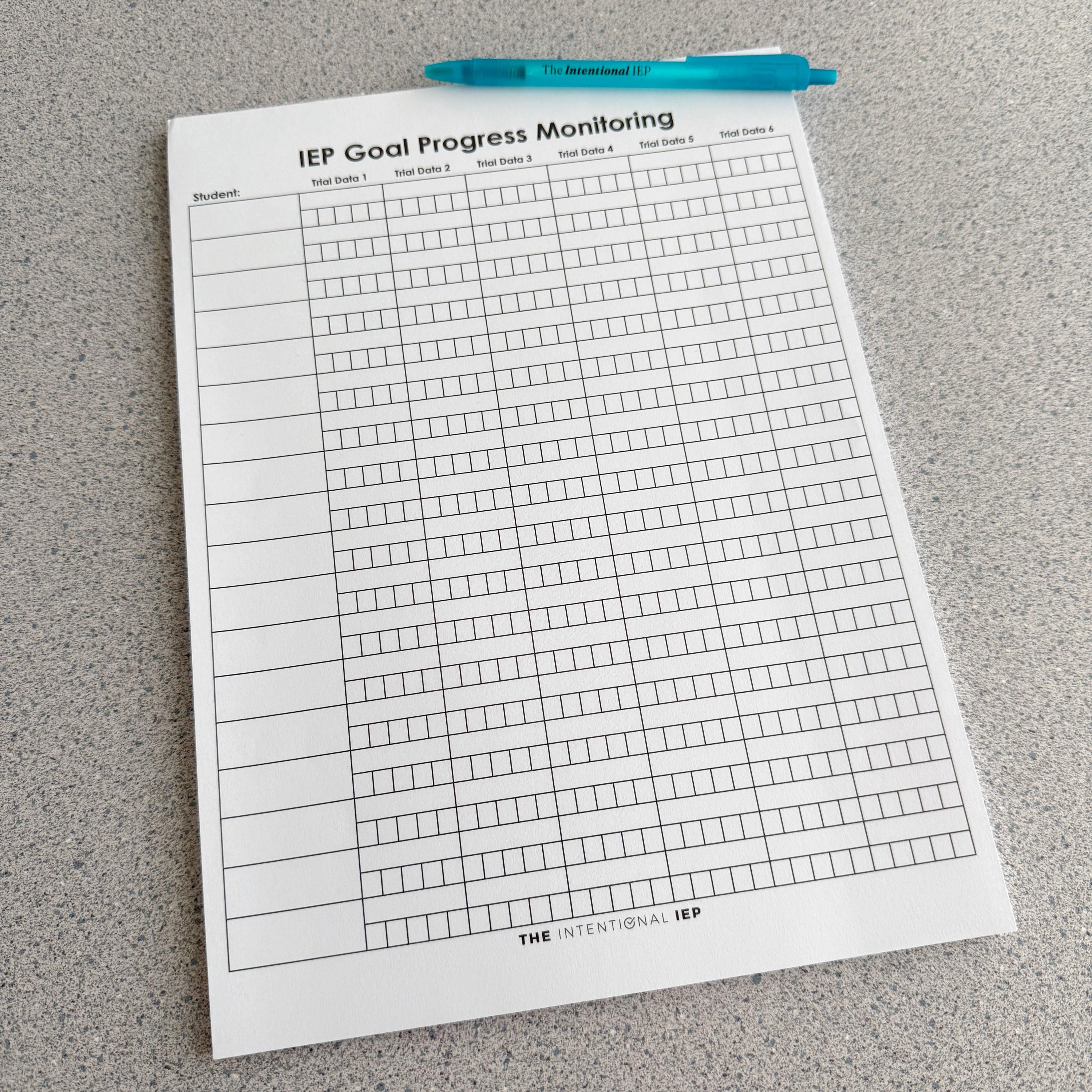 Iep Goal Progress Monitoring Data Notepad | 50 Sheets - Etsy