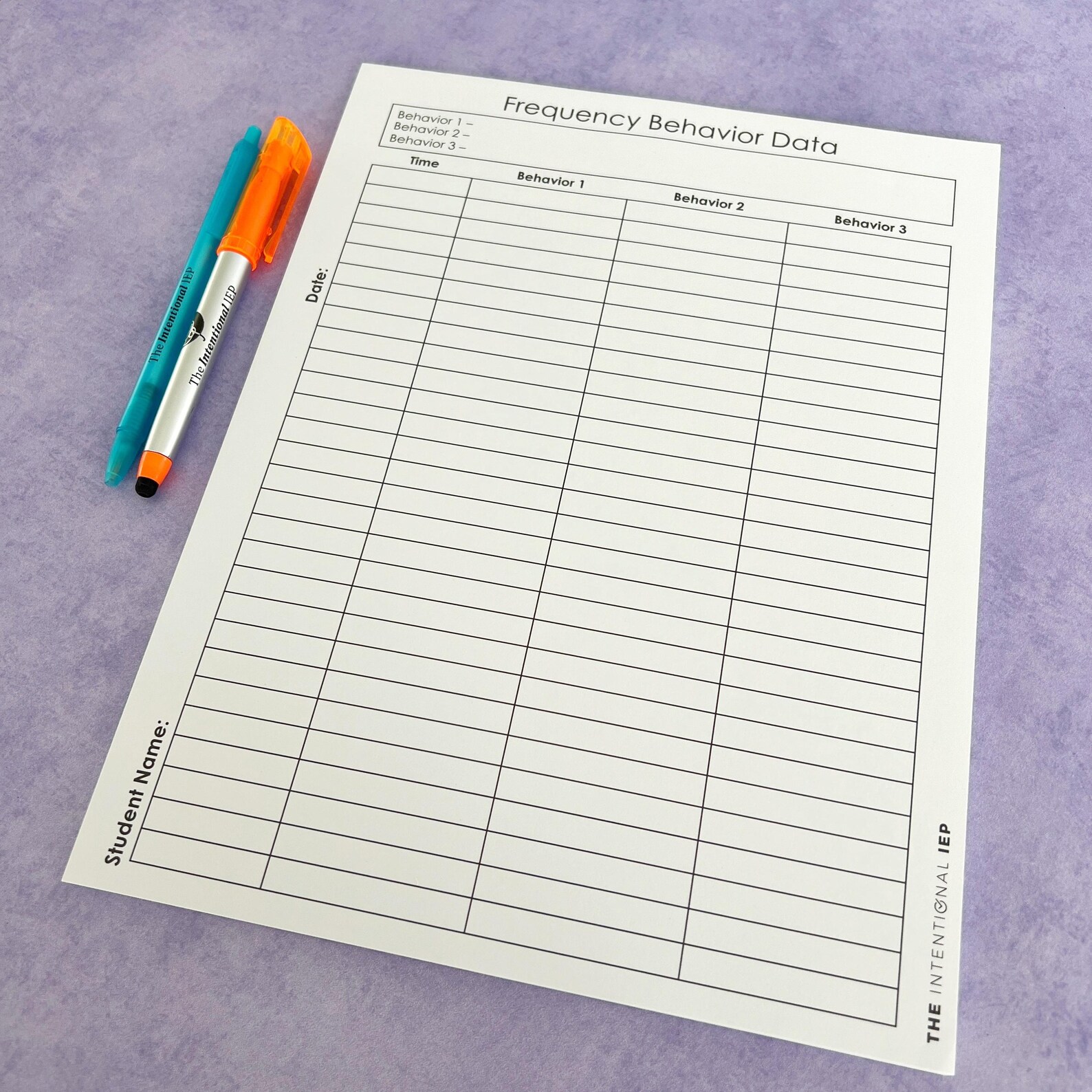 Frequency Behavior Data Notepad | 50 Sheets - Etsy