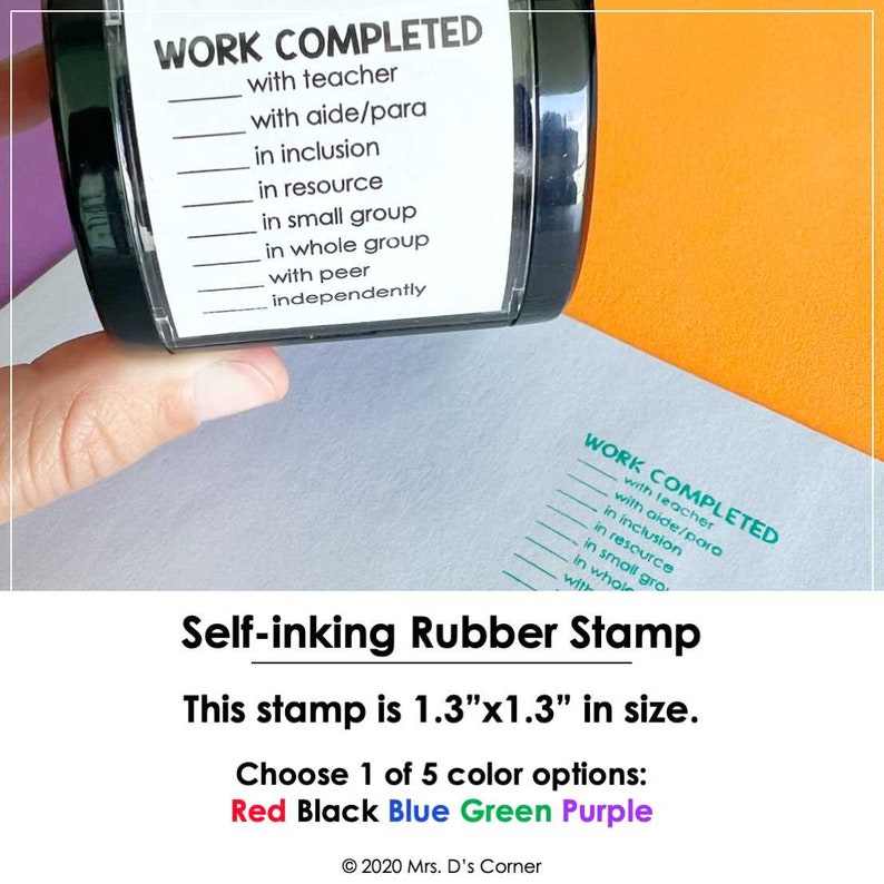 Work Completed in Self-inking Rubber Stamp Mrs. D's Rubber Stamp ...