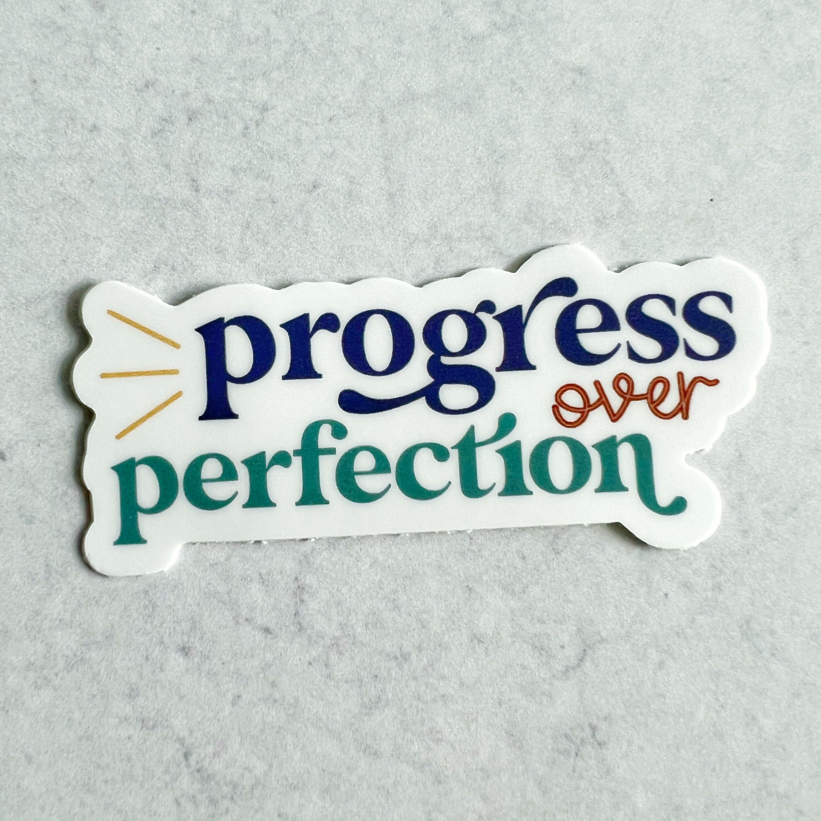 Progress Over Perfection Sticker Teacher Sticker Waterproof Vinyl ...