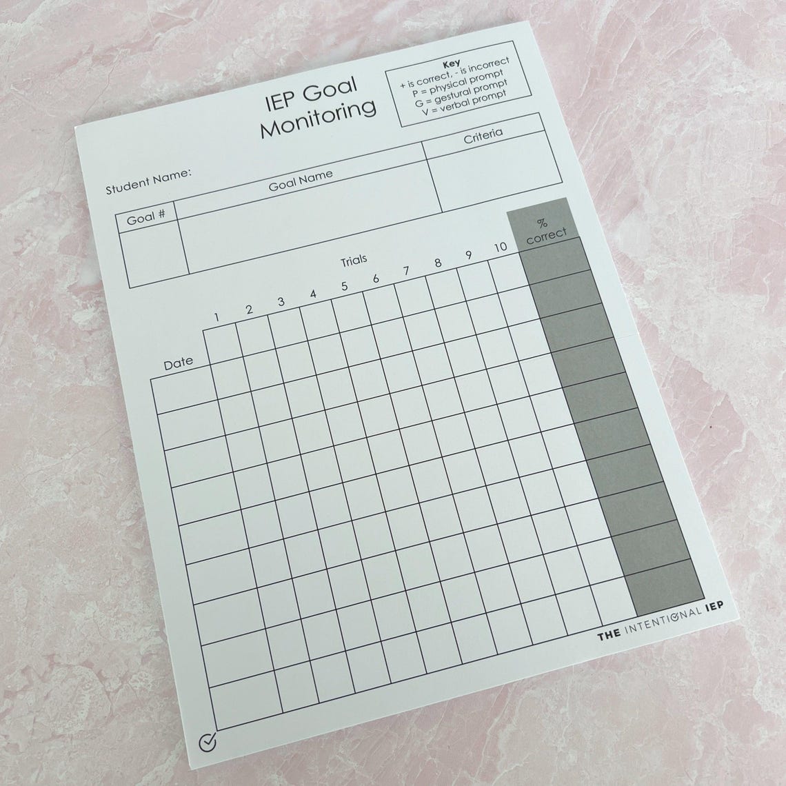 IEP Goal Monitoring Data Notepad 50 Sheets - Etsy