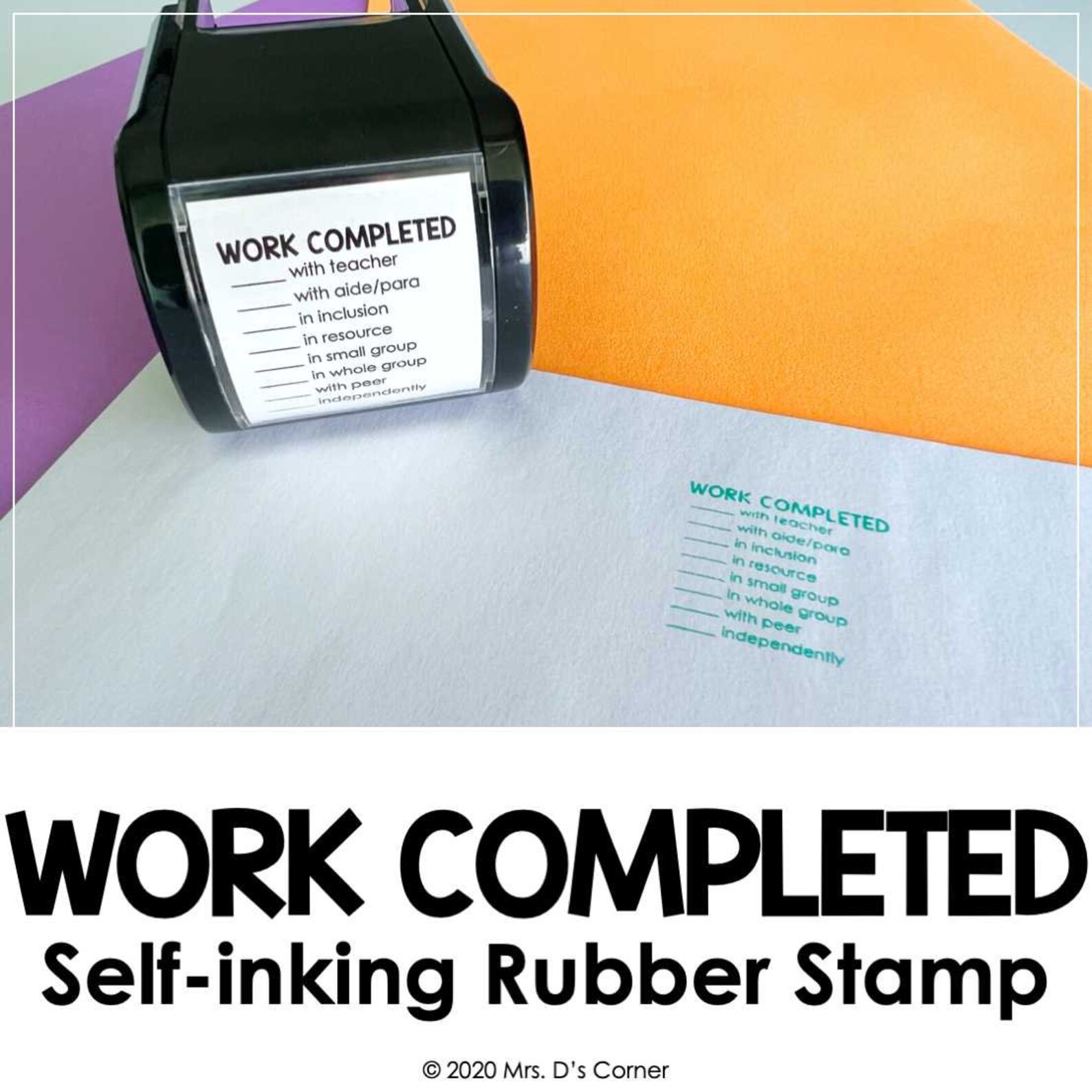 Work Completed in Self-inking Rubber Stamp Mrs. D's Rubber Stamp ...