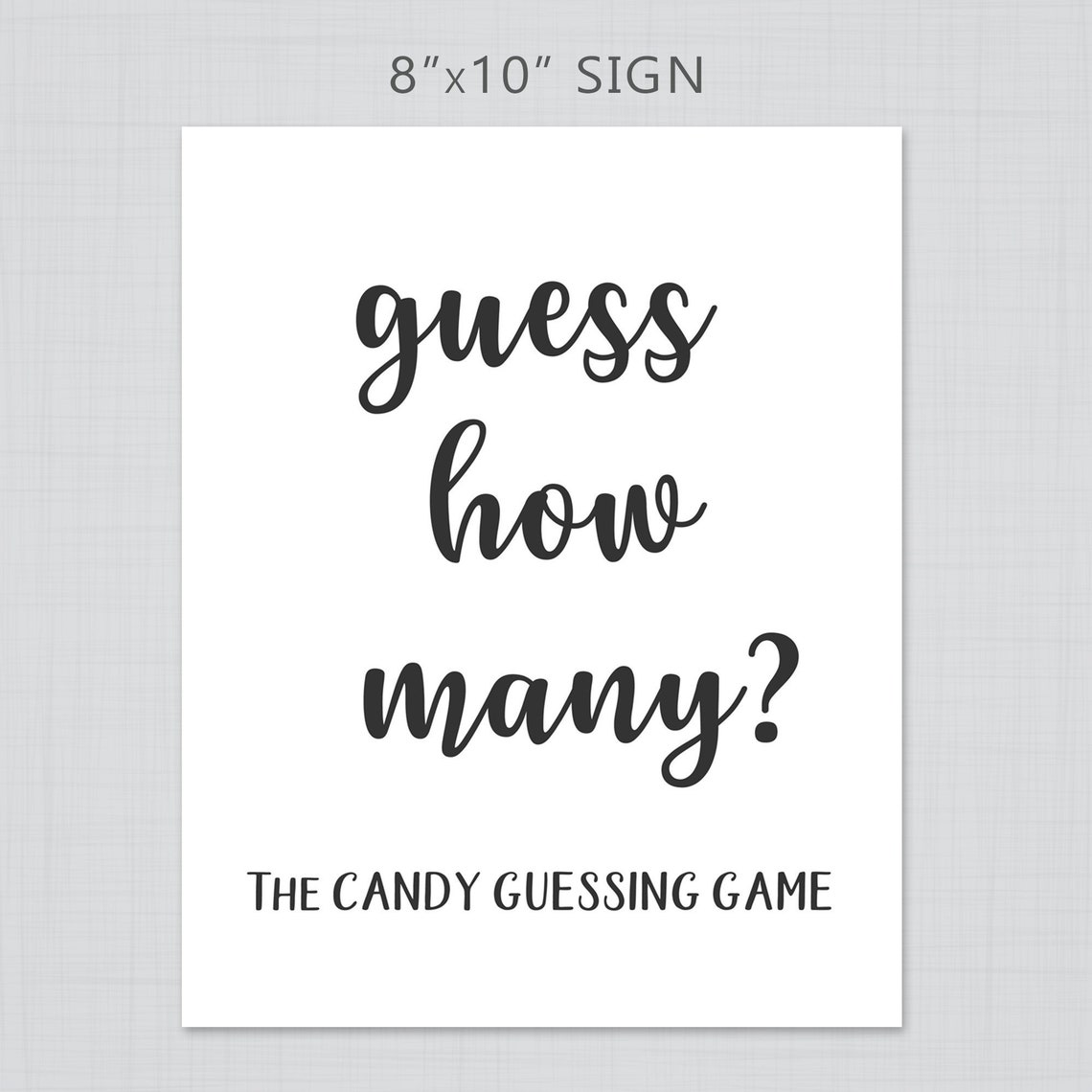 Candy Guessing Game, Guess How Many Candies Are in the Jar, Printable ...