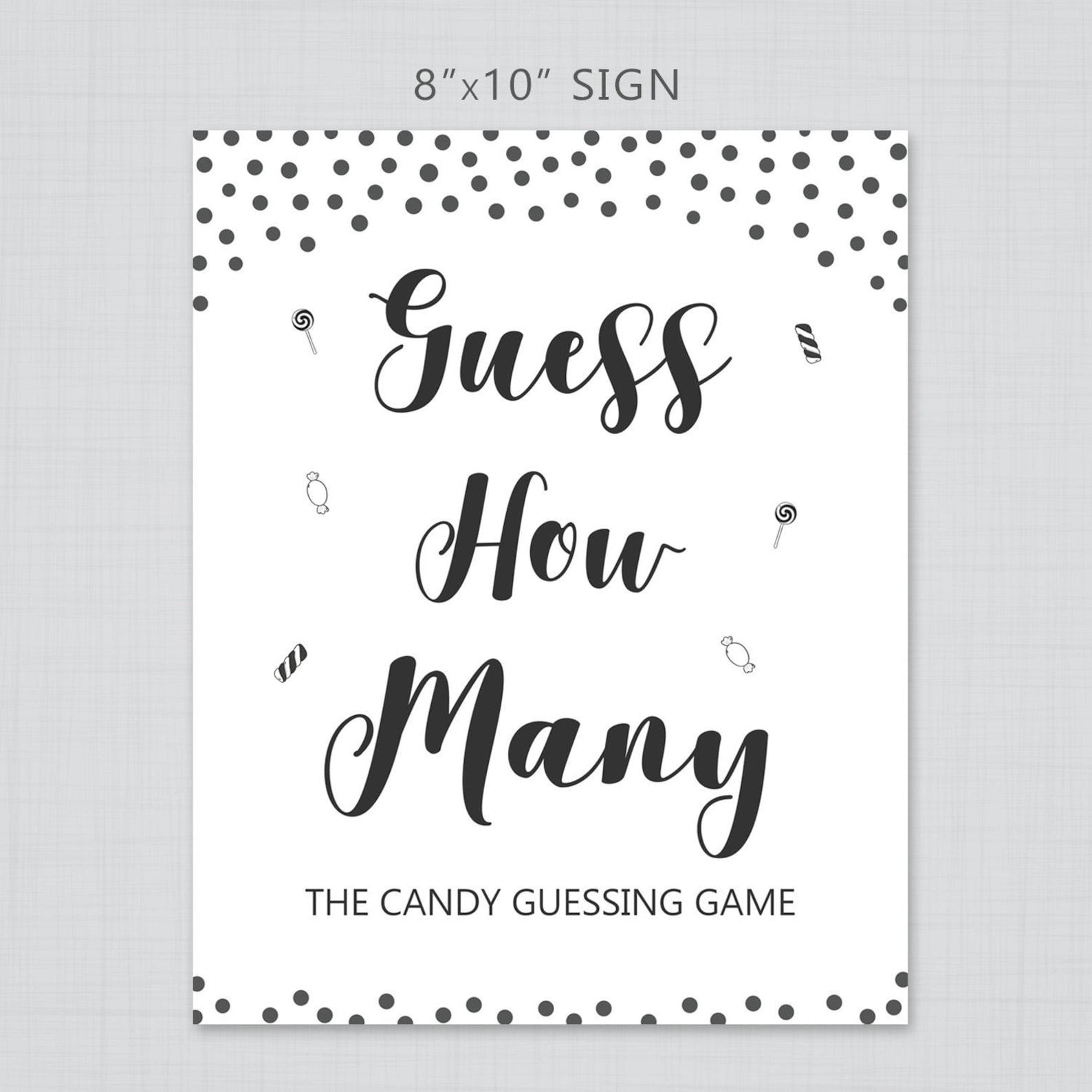 Guess How Many Candies Are in the Jar Candy Guessing Game | Etsy