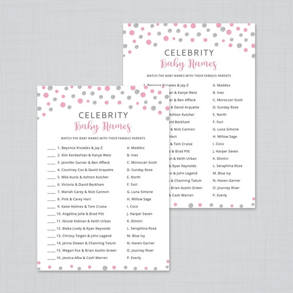 Celebrity Girl Baby Shower Pink And Gold Stars Baby Shower Game
