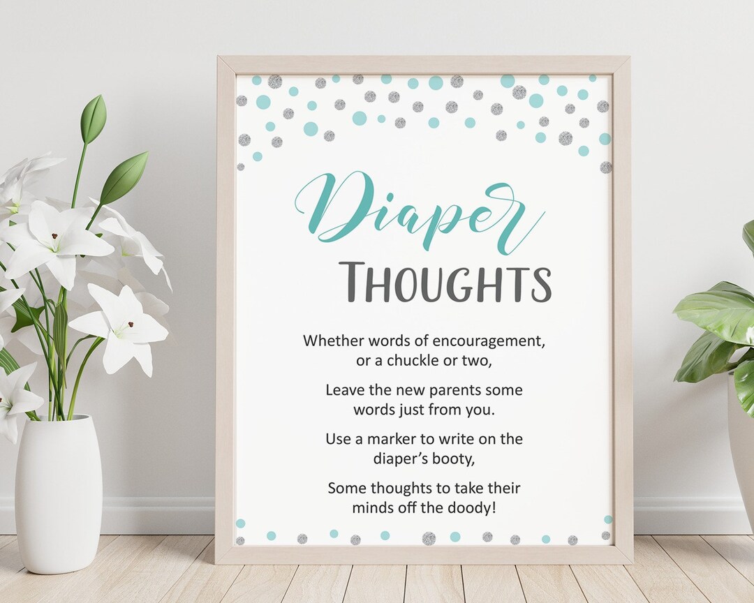 Turquoise Silver, Baby Shower Sign, Diaper Thoughts, Late Night Diapers ...