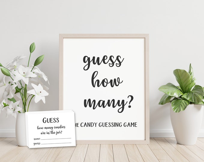 Candy Guessing Game, Guess How Many Candies Are in the Jar, Printable ...