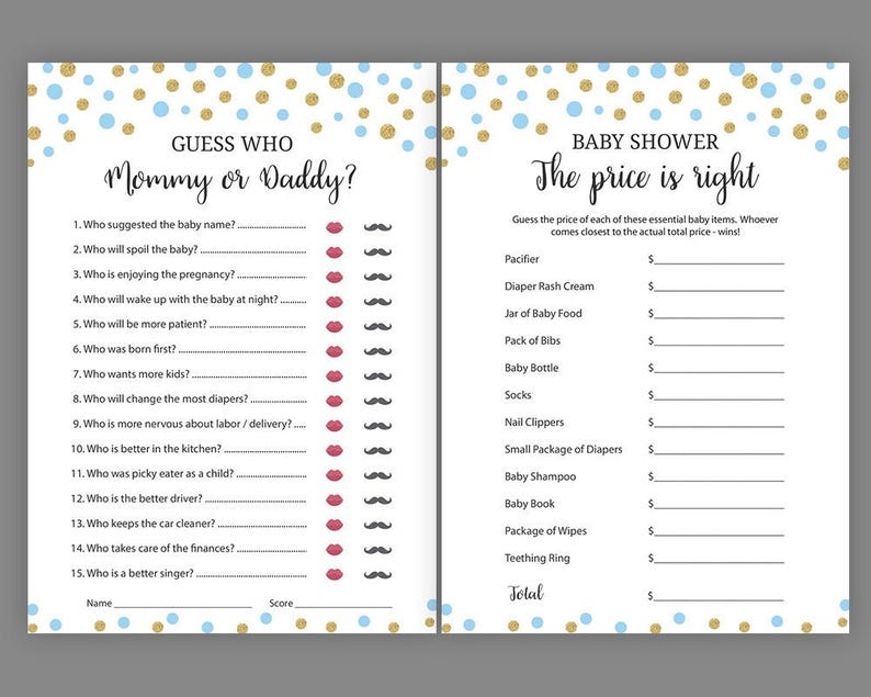 Blue Baby Shower Games Bundle 8 in 1 Printable Baby Shower - Etsy