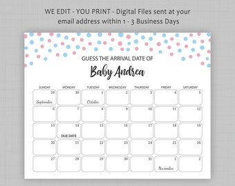 Blue Due Date Sign - Etsy