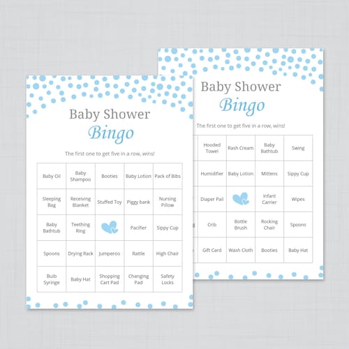 Boy Elephant Baby Shower Bingo Game Blue Elephant Boy Baby | Etsy