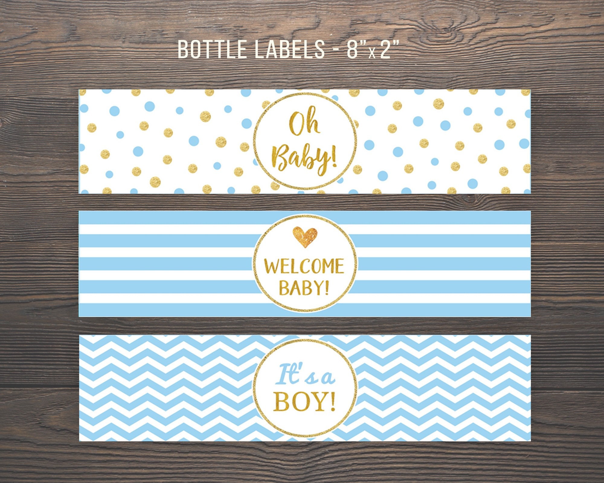 Water Bottle Labels Blue Baby Shower Baby Boy Shower - Etsy