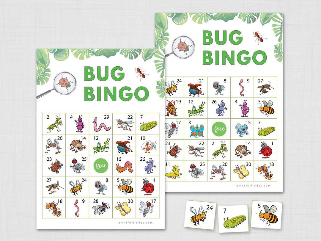 Insect Bingo Cards Printable Bug Bingo Game Bingo Game Fore - Etsy UK