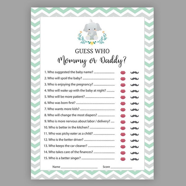 Nursery Rhyme Quiz, Baby Shower Games, Printable Baby Shower, Gold Baby ...