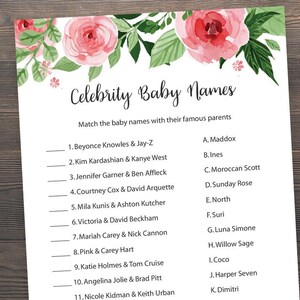 Baby Shower Games, Celebrity Baby Name Game, Celebrity Baby Shower Game ...