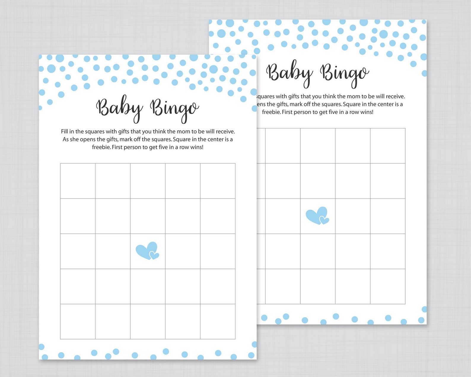 Blue Baby Shower Games Baby Bingo Cards Printable Baby | Etsy
