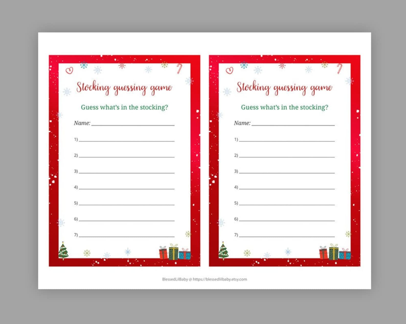 Christmas Party Games Stocking Guessing Game Guess | Etsy