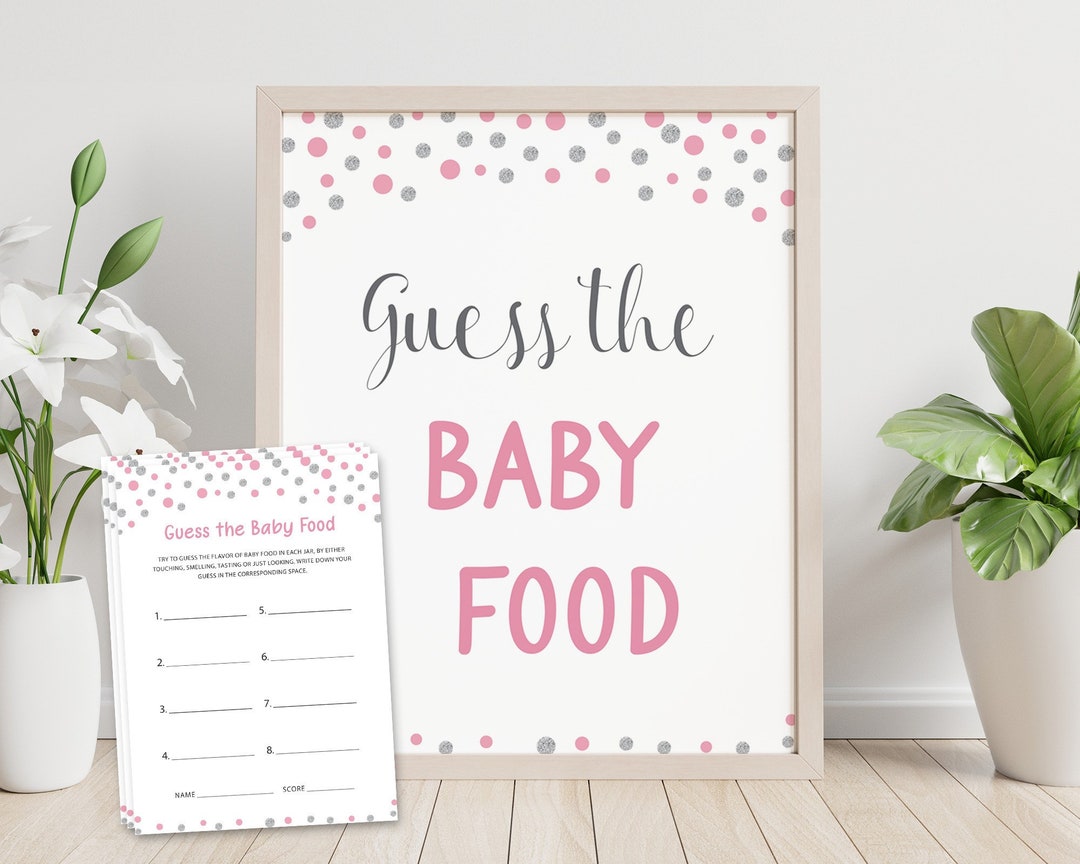 Pink Silver, Baby Shower Games, Guess the Baby Food Game, Baby Food ...