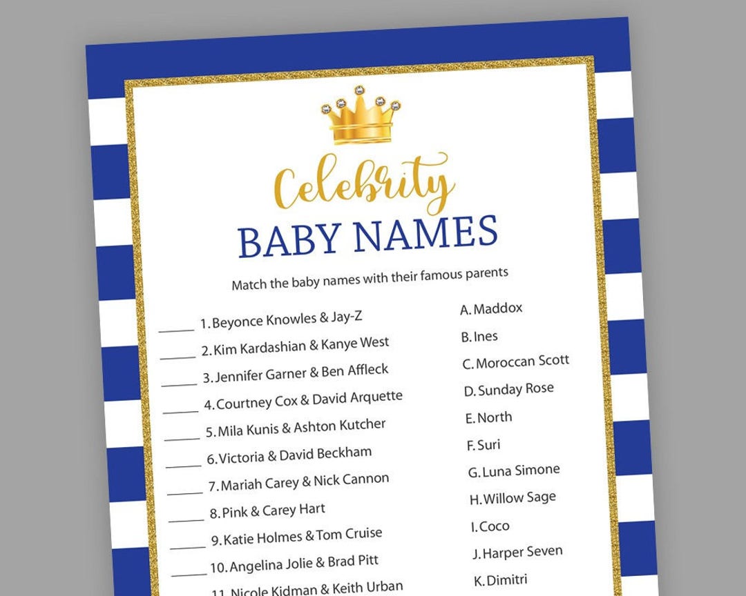 Royal Baby Shower Games, Celebrity Baby Name Game, Little Prince ...