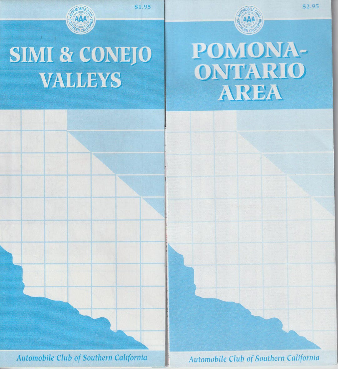 Vintage Folding City Road Maps , Southern California - Etsy