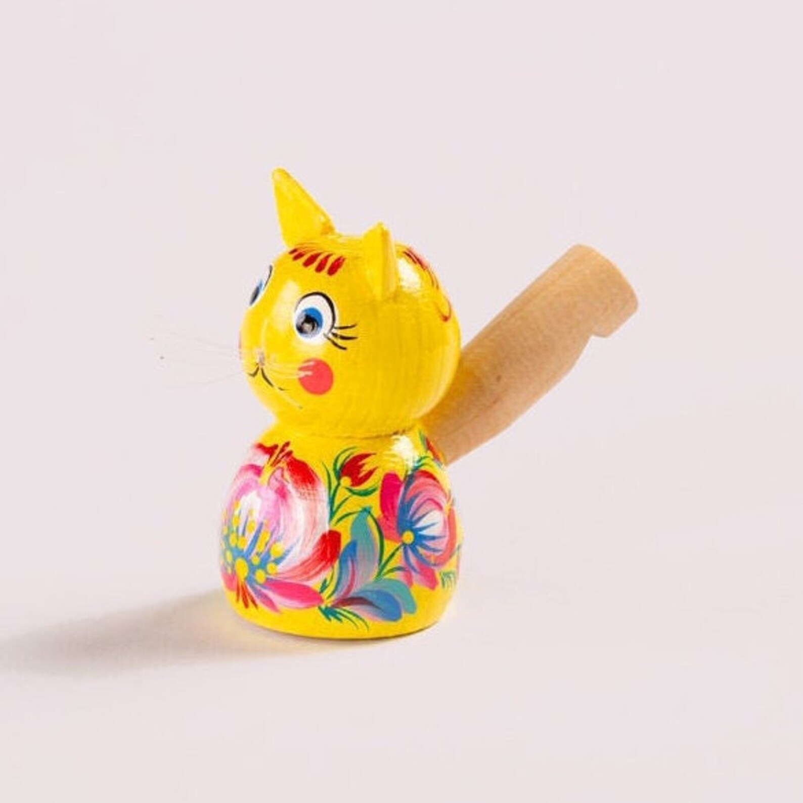 Petrykivka Wooden Cat Whistle for Girls and Boys Folk Art | Etsy
