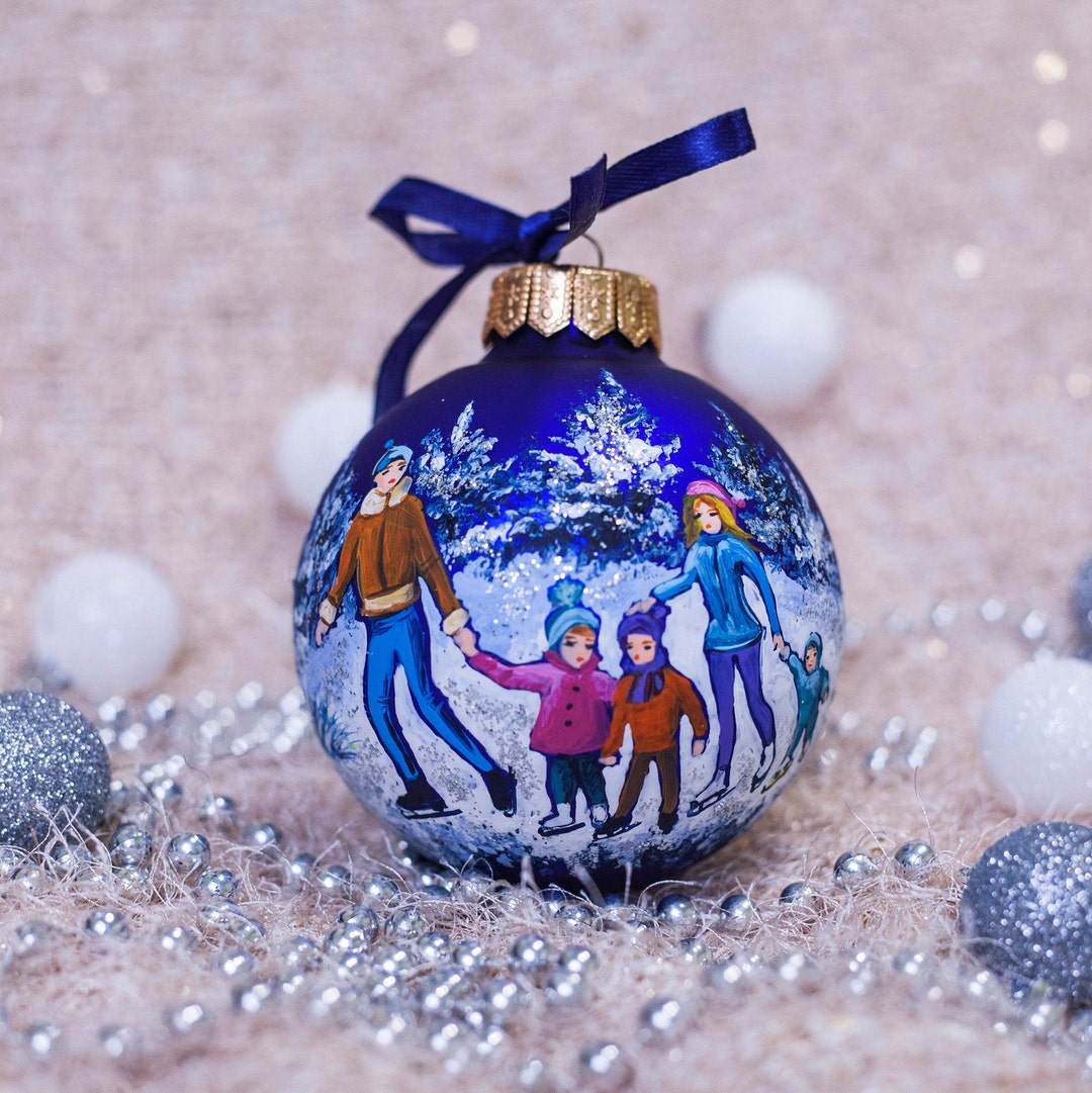 Family Christmas Ornament Custom Glass Ball Christmas Ornament ...