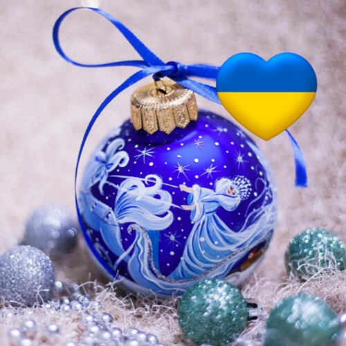 The Snow Queen Christmas Ornament Hand Painted Custom Glass | Etsy