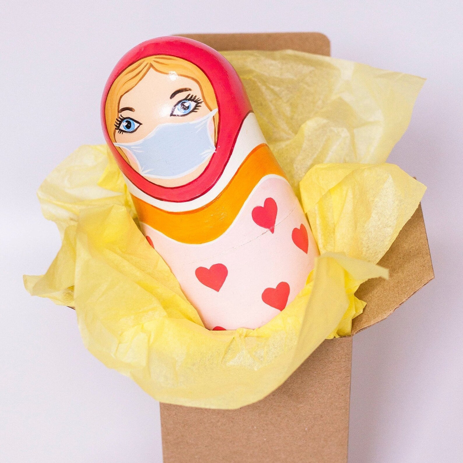 Matryoshka Doll With Face Mask Nesting Dolls for Kids Set of - Etsy