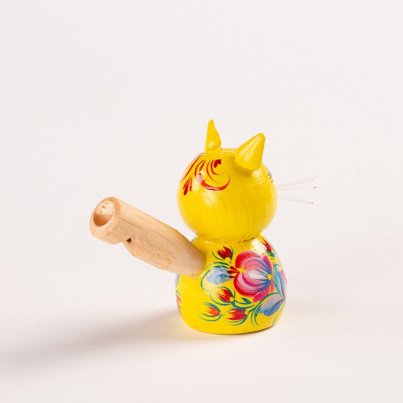 Petrykivka Wooden Cat Whistle for Girls and Boys Folk Art | Etsy
