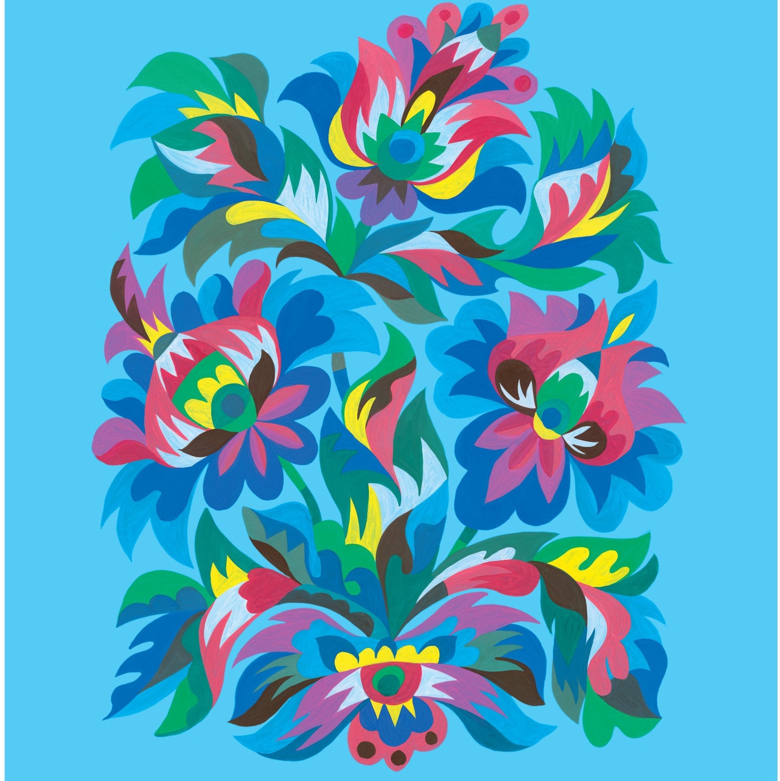 Wall Art Posters Set Floral Wall Art Decor Ukraine Folk Art | Etsy