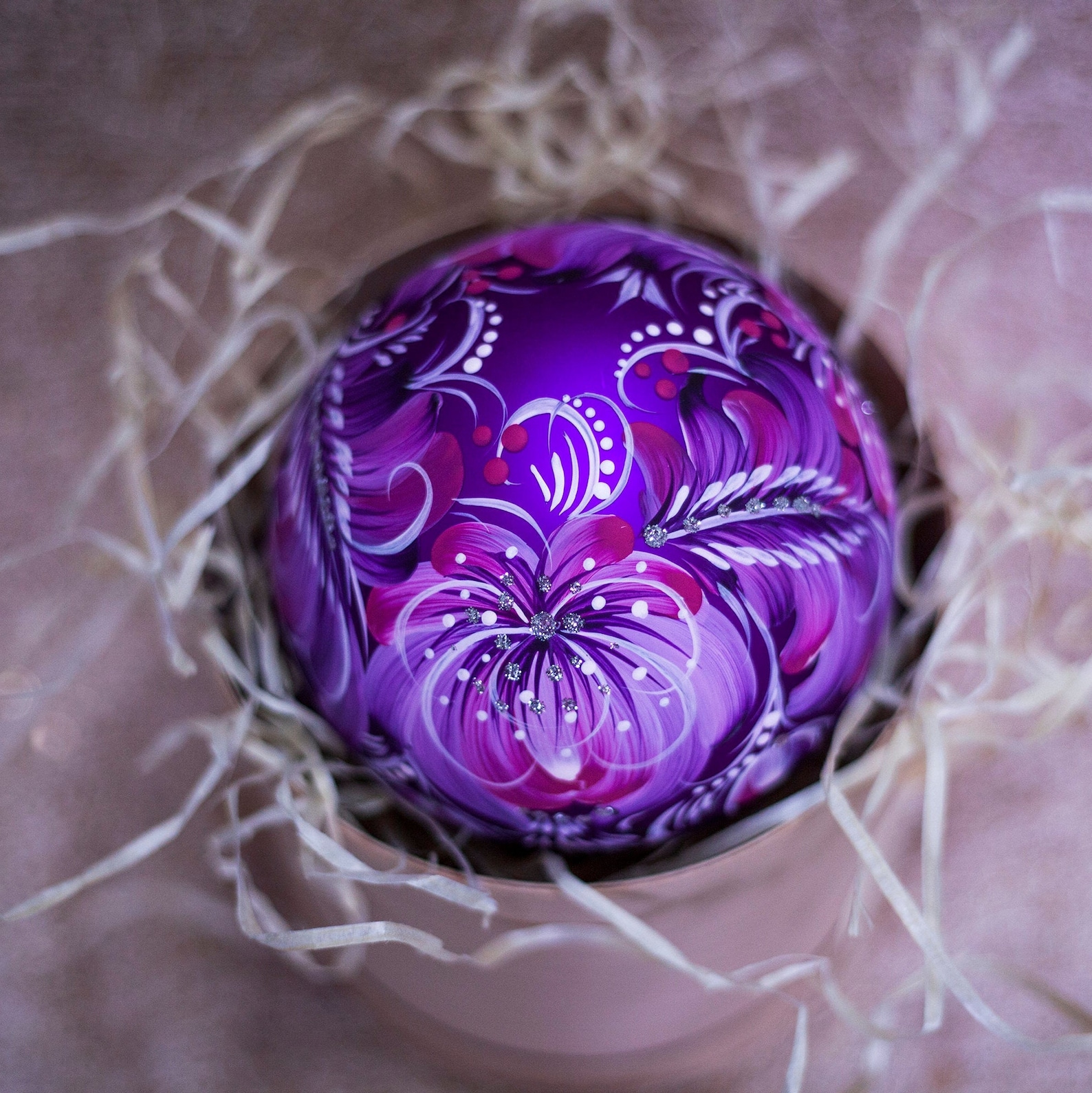 Purple Christmas Ornaments Floral Christmas Tree Baubles | Etsy