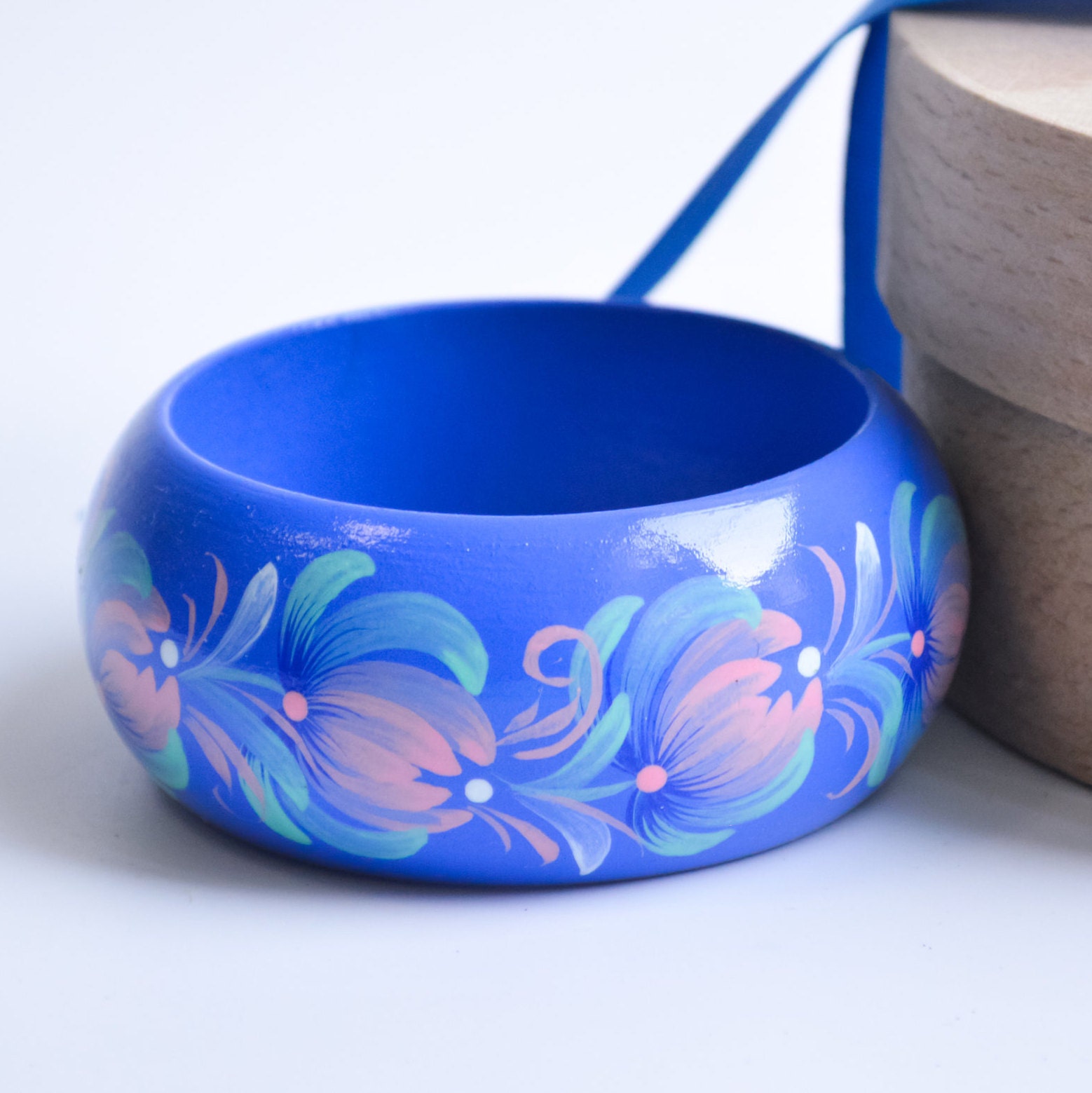 Handmade Pine Wood Bangle Ladies Hand Painted Bangle - Etsy