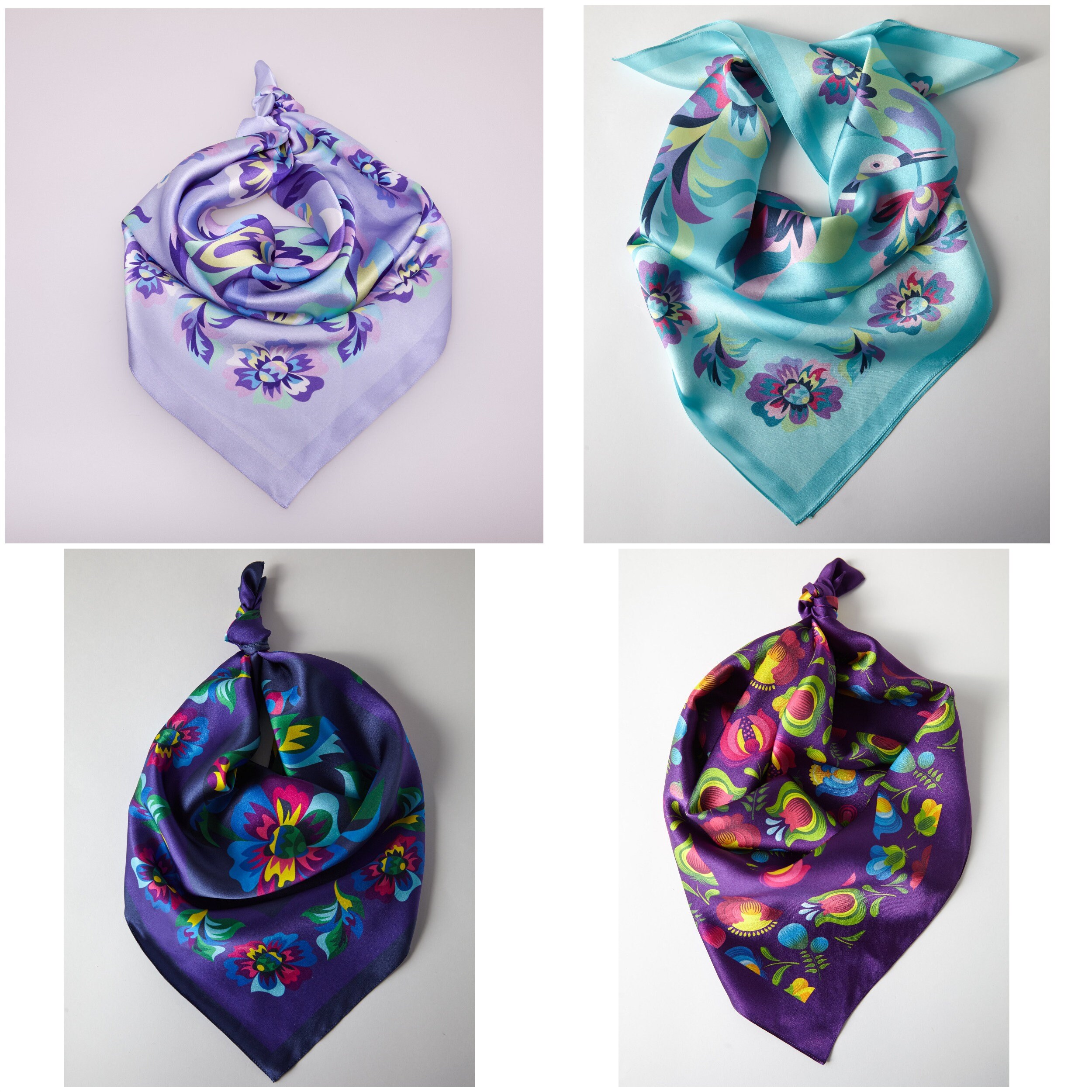 Silk Scarves for Women Italian Silk Scarf Floral Scarf | Etsy