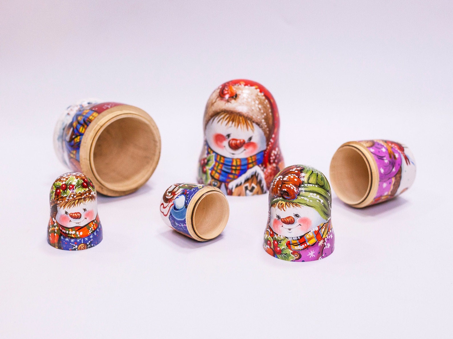 Wooden Snowman Nesting Dolls Winter Wood Decor Snowman Decor - Etsy