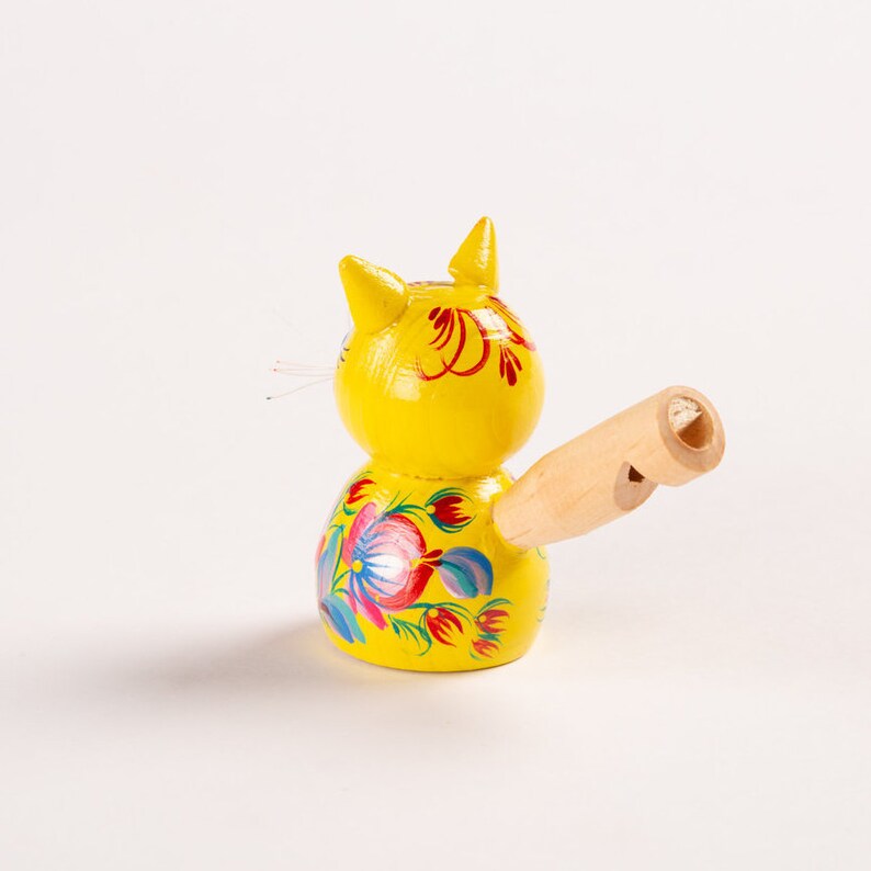 Petrykivka Wooden Cat Whistle for Girls and Boys Folk Art | Etsy