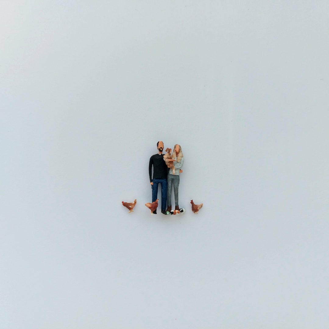 Personalised Miniature Figurine Couple Family Portrait With Pets Custom ...