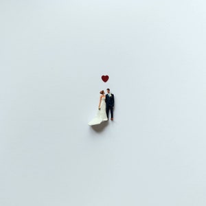 Personalised Miniature Figurine Bridal Couple Bride and Groom Wedding ...