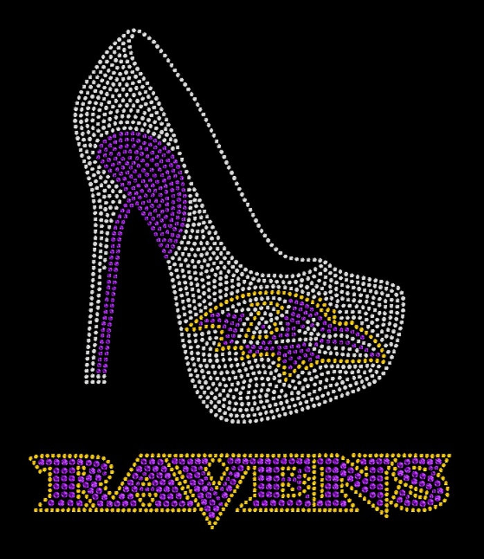 Ravens High Heel Rhinestone Bling Shirt Bling Sparkle Etsy
