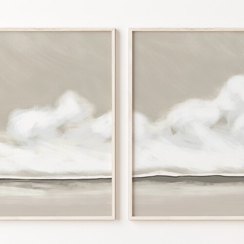 Beige Print Set Set of 2 Prints Beach Print Coastal Print - Etsy