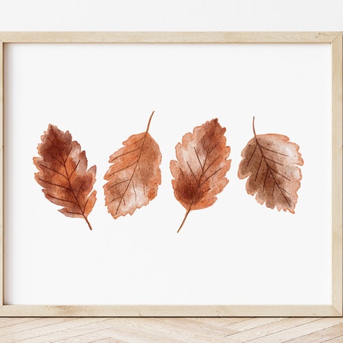 Fall Leaves Printable Art Fall Decor Fall Print Rustic - Etsy