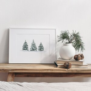 Snowy Trees Winter Print, Winter Printable Wall Art, Winter Landscape ...