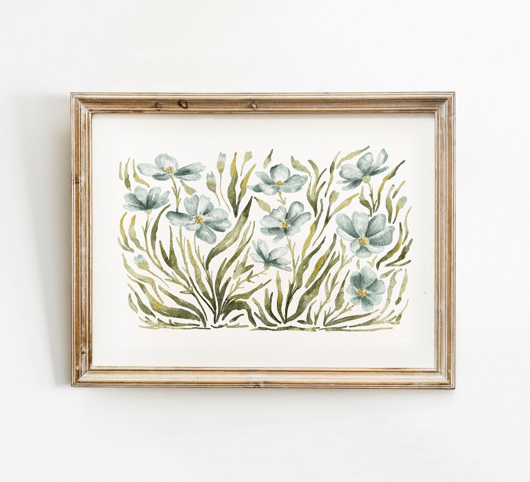 Spring Wildflower Print, Spring Printable Wall Art, Abstract Flower ...