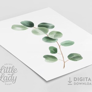 Silver Dollar Eucalyptus Print, Botanical Wall Art, Printable Wall Art ...