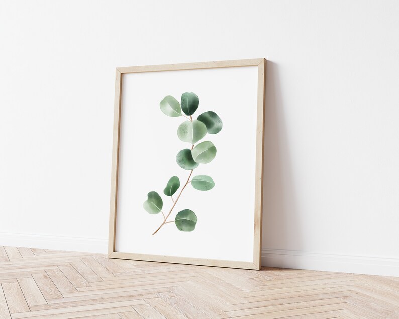 Silver Dollar Eucalyptus Print Botanical Wall Art Printable - Etsy