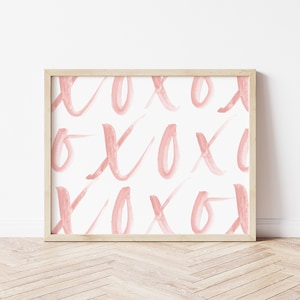 XOXO Print, Blush Pink Nursery Printable Wall Art, Valentines Day Print ...