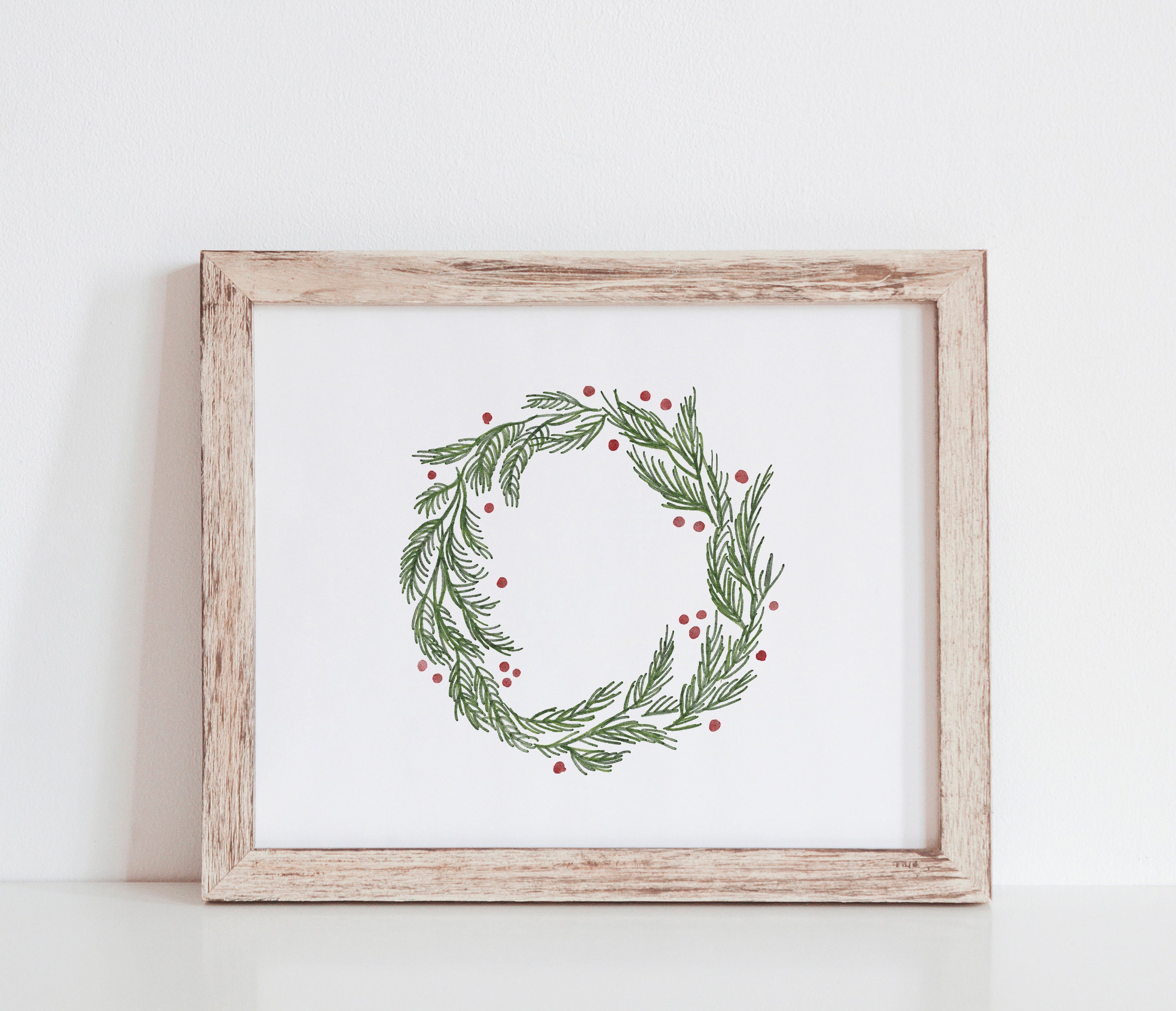 Natural Christmas Print Set, Set of Six Christmas Printable Wall Art ...