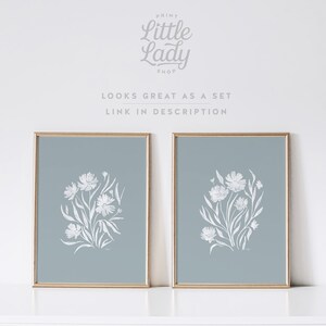 Muted Abstract Flower Print, Wildflower Printable Wall Art, French ...