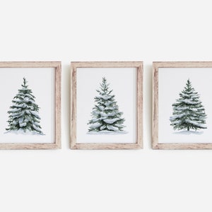 Set of 3 Christmas Tree Prints, Christmas Printable Wall Art, Christmas ...