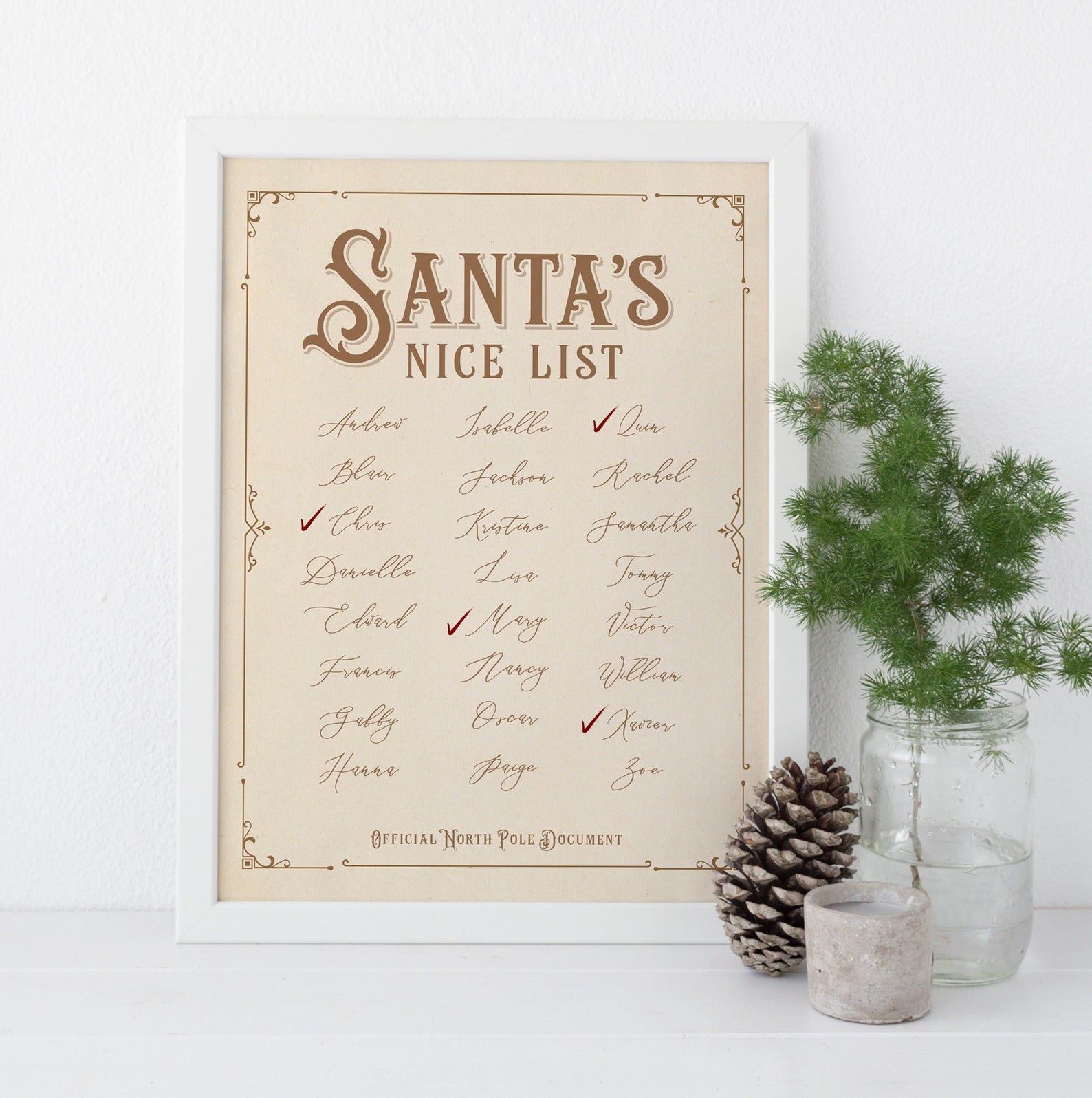 Custom Christmas Printable Santa's Nice List - Etsy Canada