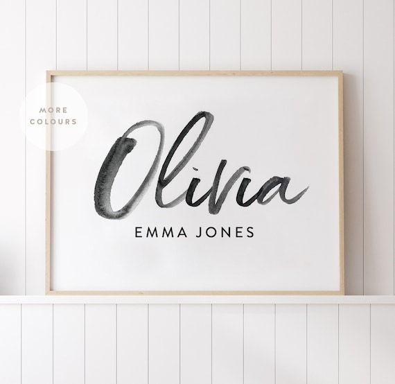 Custom Name Print Baby Name Print Nursery Wall Art Custom - Etsy