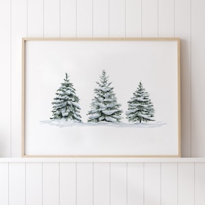 Snowy Trees Winter Print, Winter Printable Wall Art, Winter Landscape ...